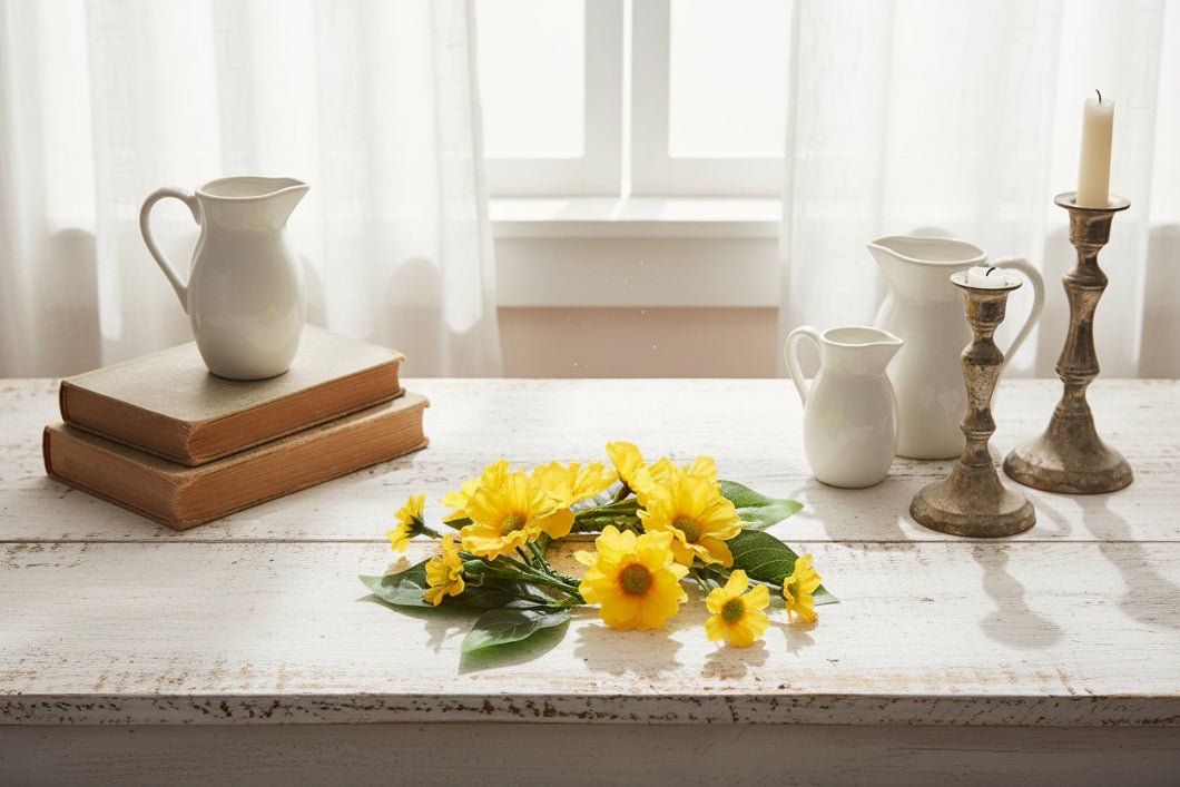 Farmhouse Spring 1.25" Yellow Daisy Candle Ring – The Primitive ...