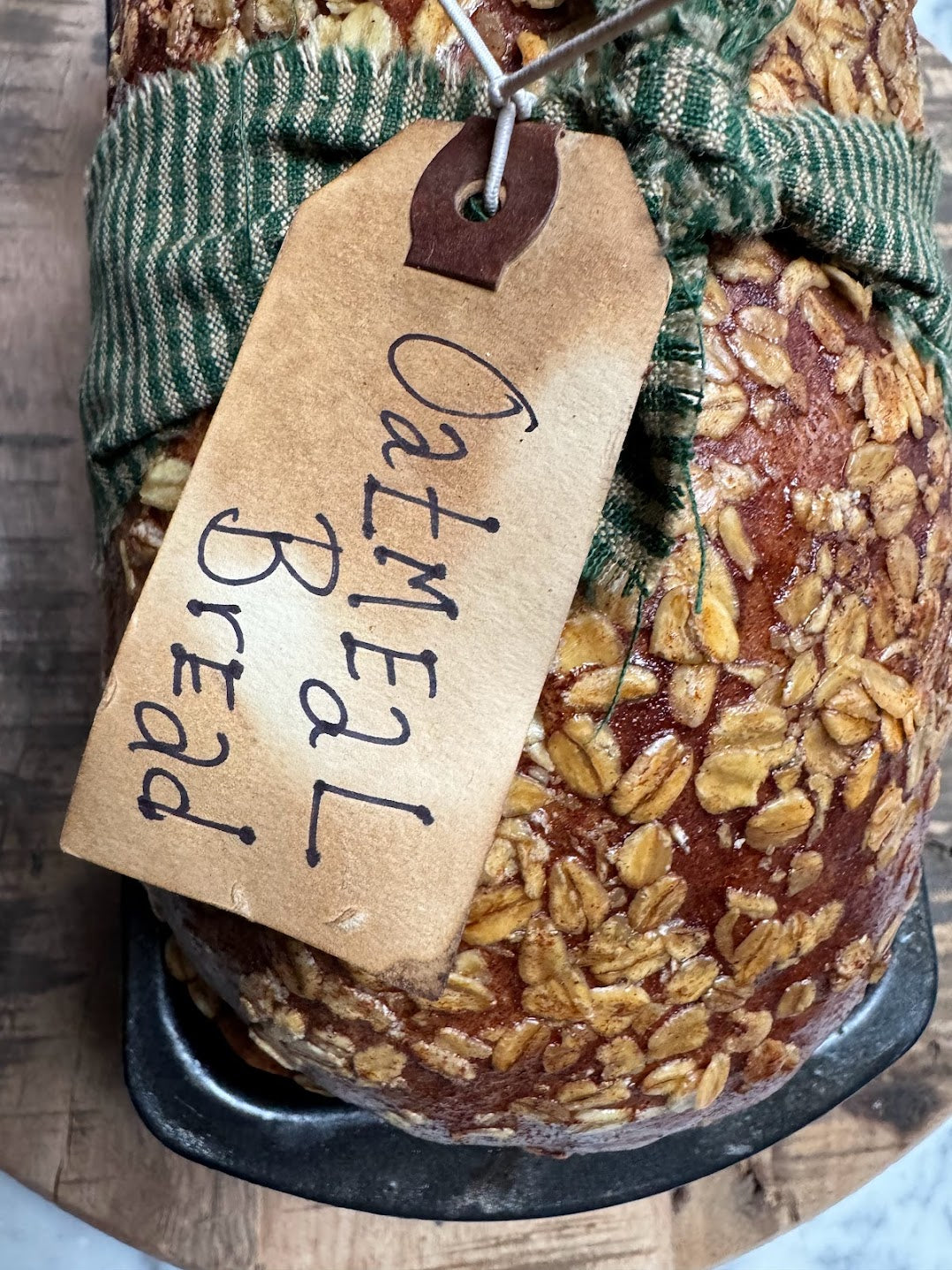 Primitive Farmhouse Handcrafted Faux Oatmeal Bread in Pan – The ...
