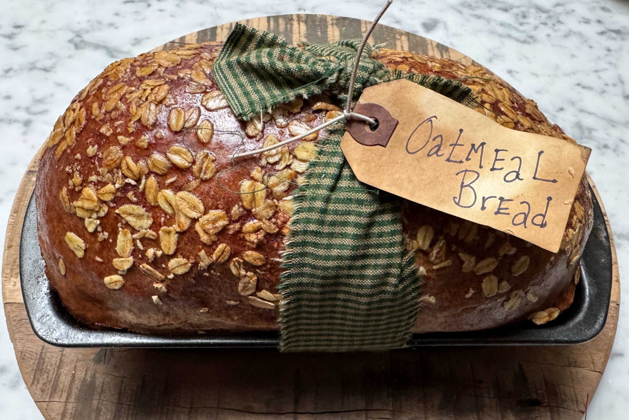Primitive Farmhouse Handcrafted Faux Oatmeal Bread in Pan – The ...
