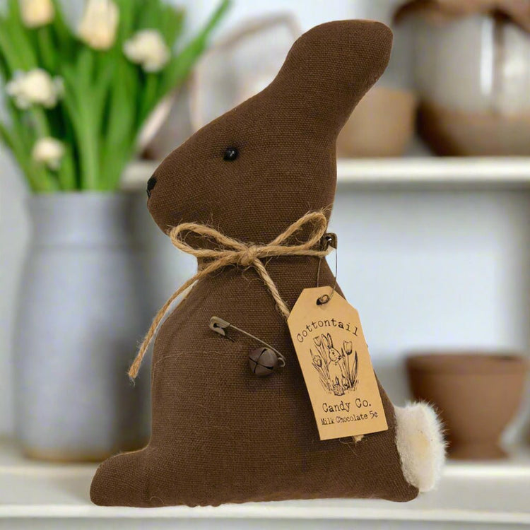 Primitive Easter Spring Cottontail Candy Co. Stuffed Chocolate Bunny 7 ...