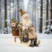 Ragon House 13” Vintage Looking Santa on Sled w/ Olive Green Coat and ...