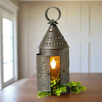 Primitive Colonial Punched Tin 15-Inch Electric Revere Lantern – The ...
