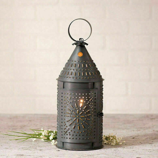 Primitive Colonial Punched Tin 15-Inch Electric Revere Lantern – The ...