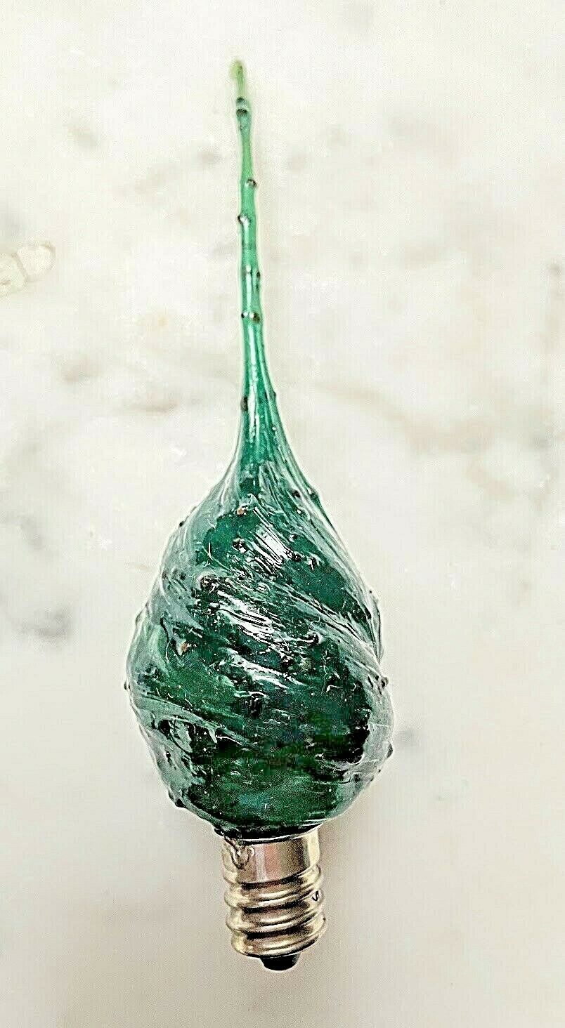 Primitive/Country Handcrafted Silicone Dipped Green 4 watt Light Bulb ...