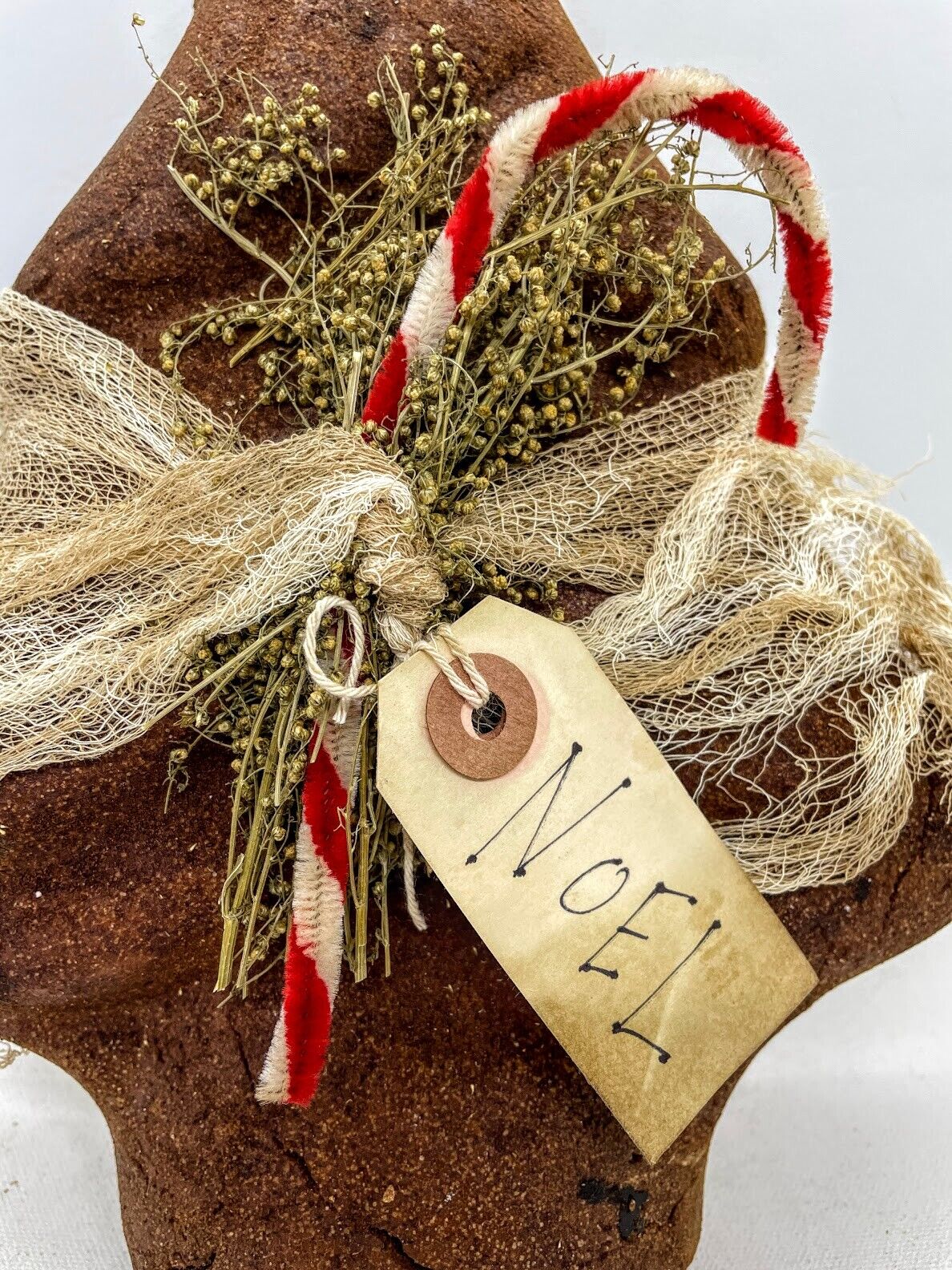 Primitive Christmas Tree Shaped Pantry Cake Cheesecloth choice of Scen ...