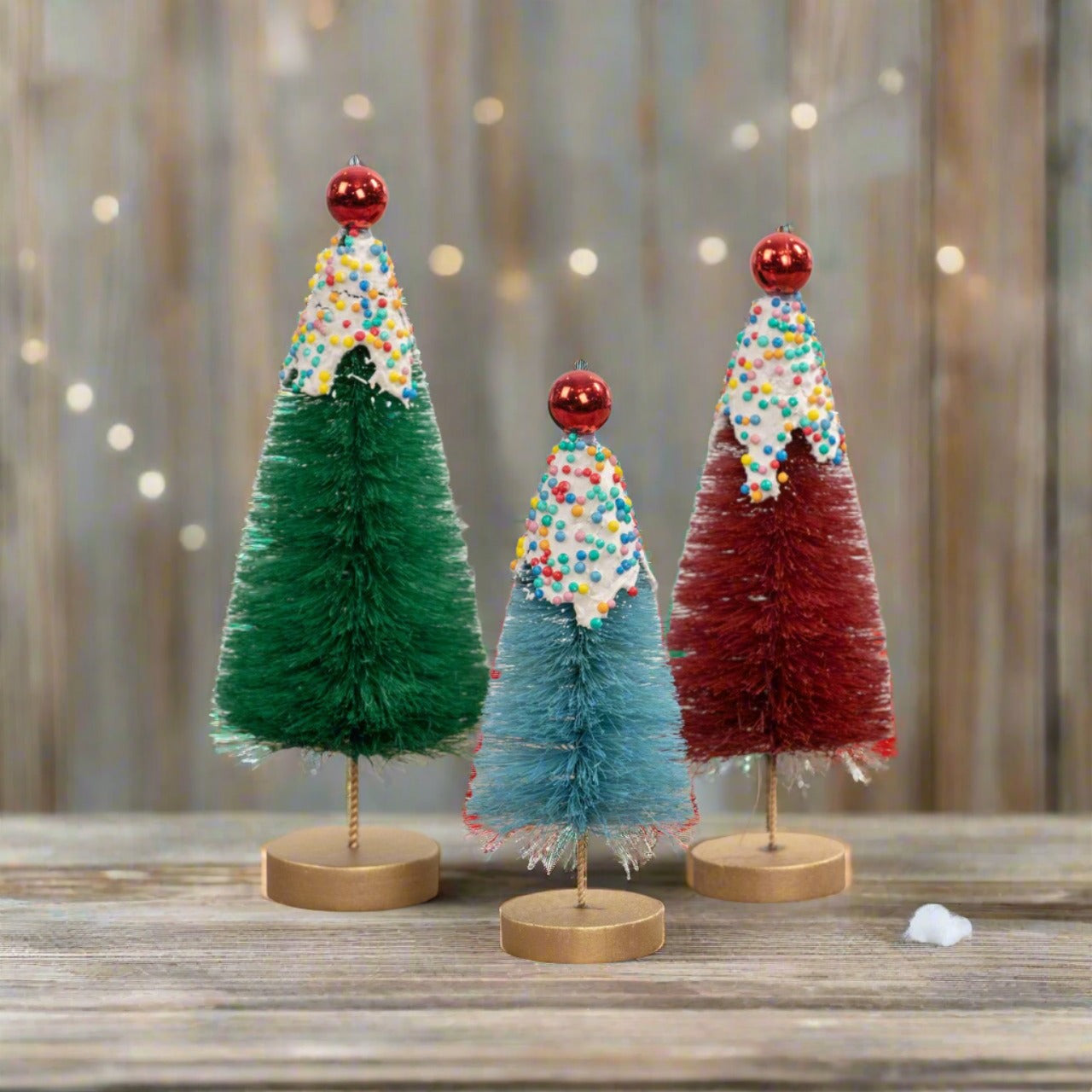 Ragon House Christmas Sprinkle Topped Bottle Brush Trees Set Of 3 – The ...