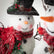 Christmas 2 pc Large Jolly Snowman Figurine w/ Twig Arms Cardinal 22.5 ...